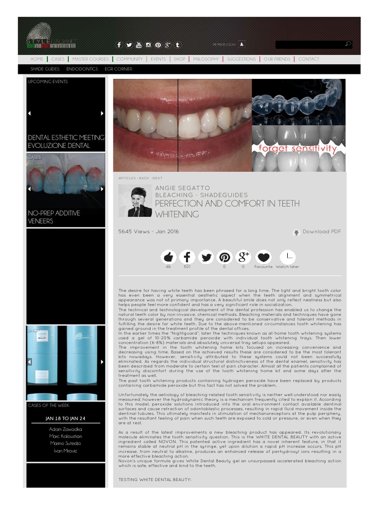 Teeth Whitening, Style Italiano Approach | PDF | Dentistry | Health ...