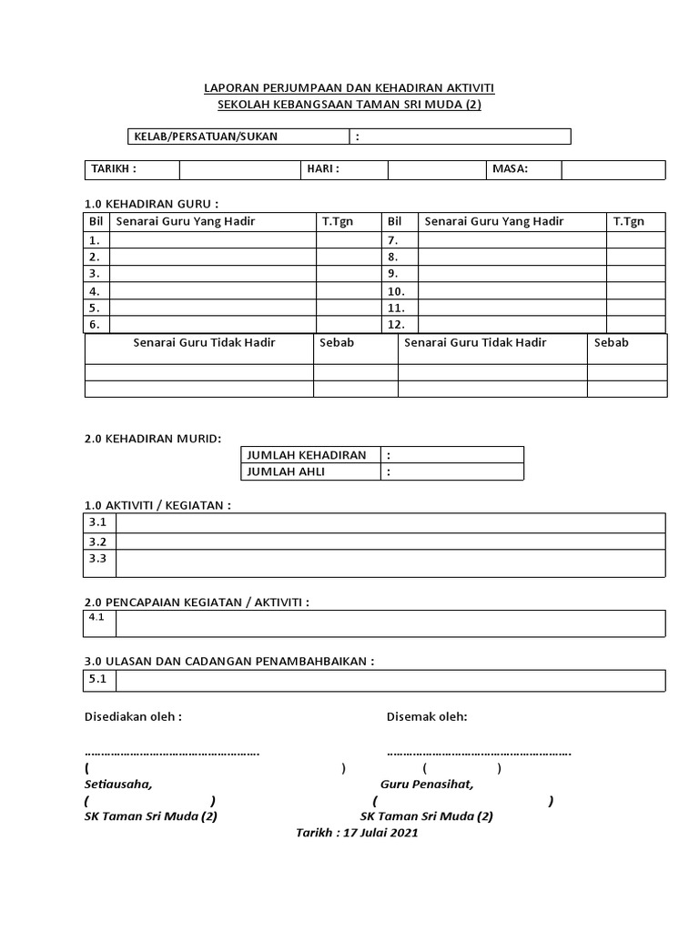 Format Laporan Perjumpaan | PDF