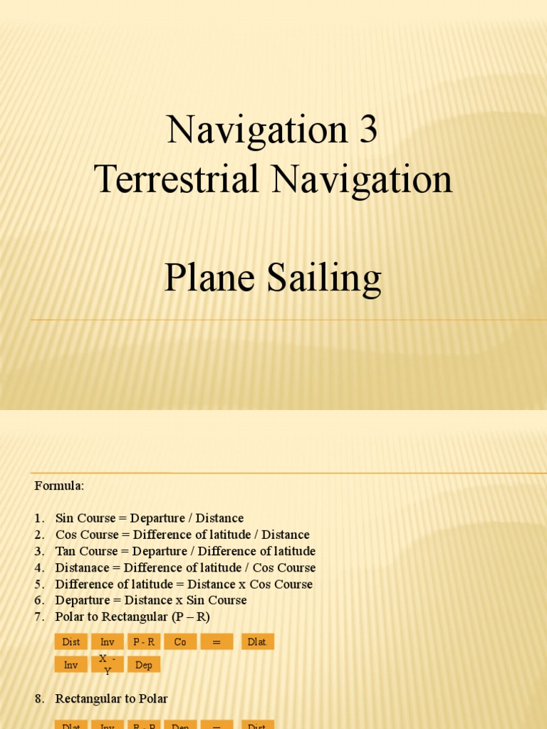 Plane Sailing | PDF | Latitude | Analytic Geometry