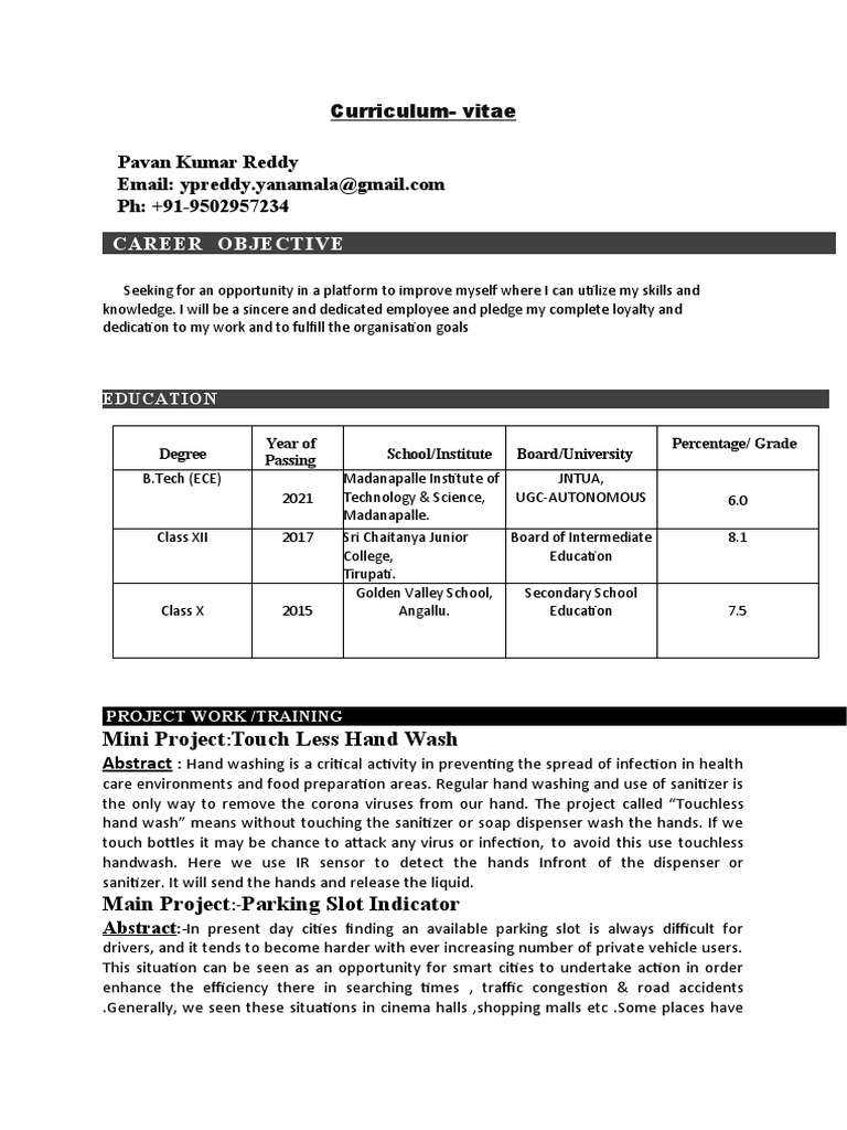 Pavan Kumar Resume | PDF Pavan Kumar Resume | PDF