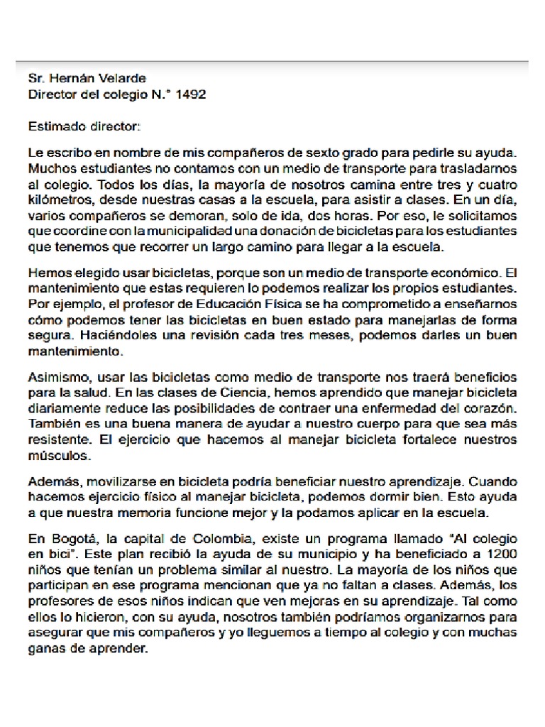Ejemplo de Una Carta | PDF
