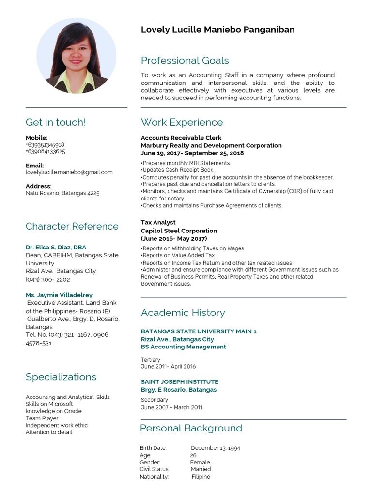 Lovely Lucille Updated Resume | PDF | Accounting | Taxes