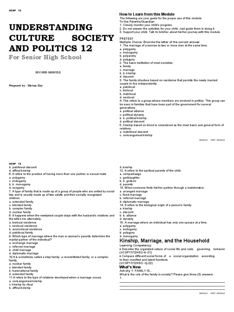 Understanding Kinship, Marriage, and Family: A Guide to Learning about Key Social Institutions ...