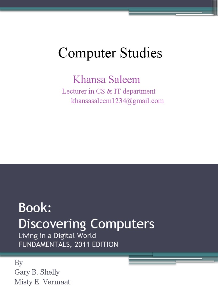 Computer Studies: Khansa Saleem | PDF | Computer Data Storage | Software