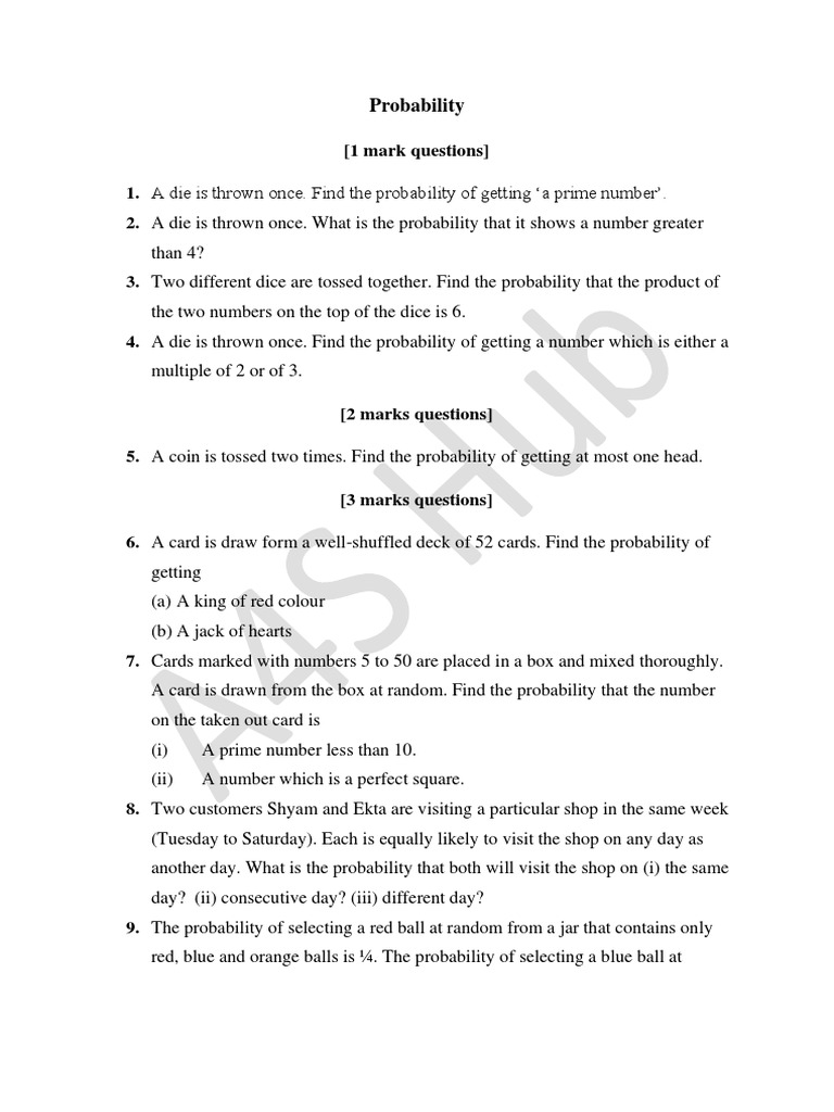 Probability Questions and Solutions | PDF | Probability | Gaming