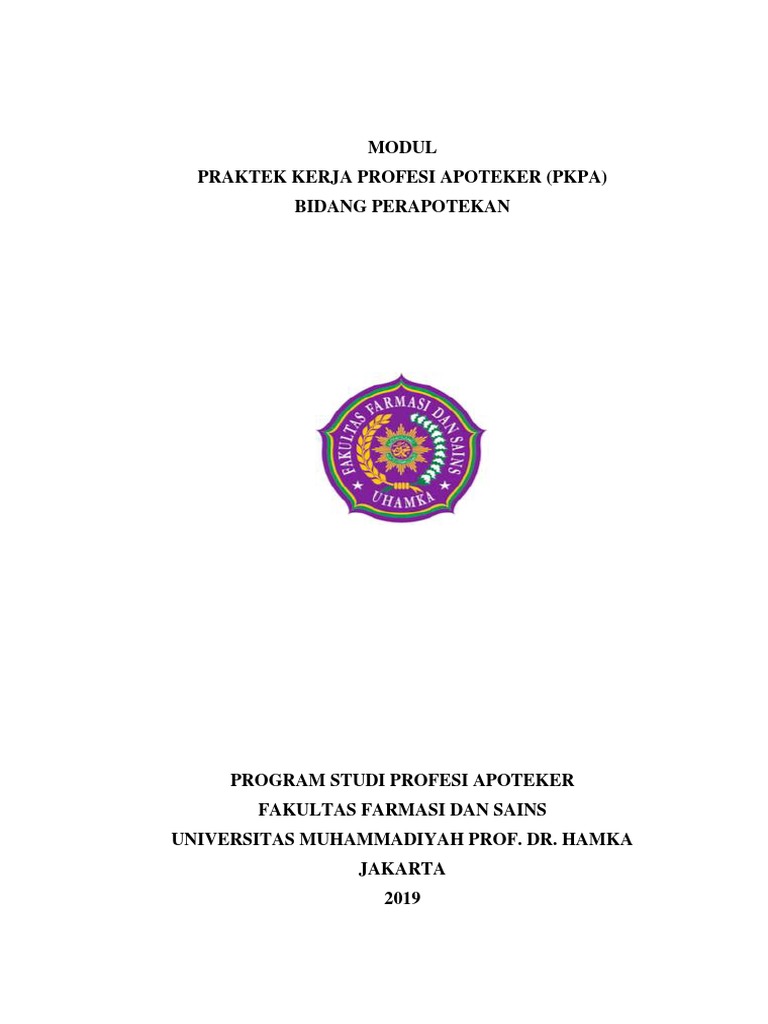 Modul Praktek Kerja Profesi Apoteker (Pkpa) Bidang Perapotekan | PDF