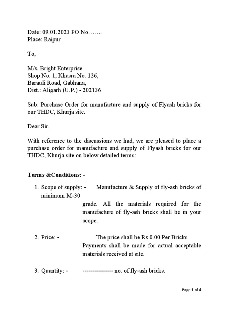 PO - JPW (Draft) | PDF | Economies | Business