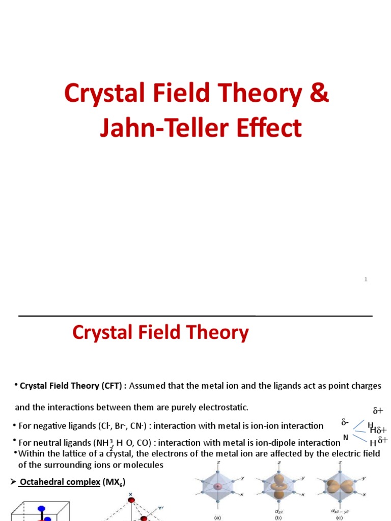 Crystal Field Theory & Jahn-Teller Effect | PDF | Coordination Complex | Physics