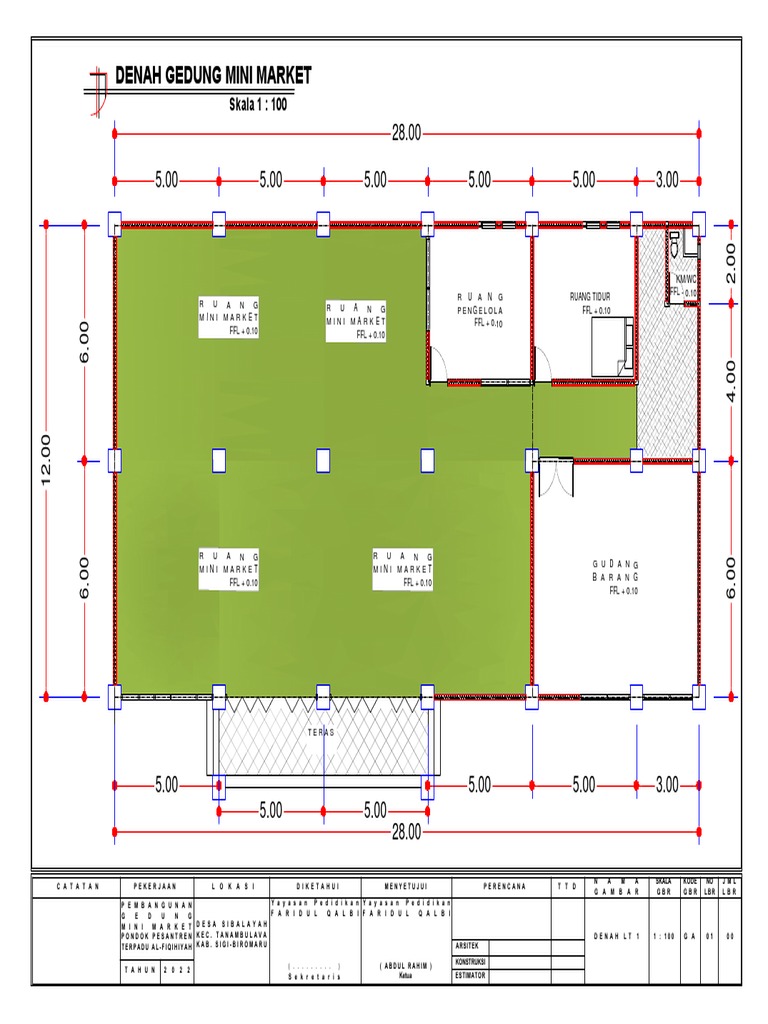Rencana Tata Letak Bangunan Mini Market dan Fasilitasnya | PDF