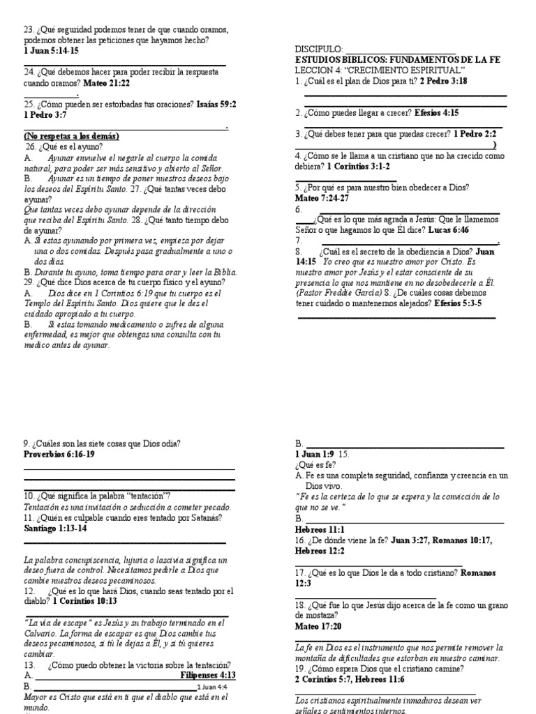 Leccion 4 Pab | PDF | Oración | Jesús