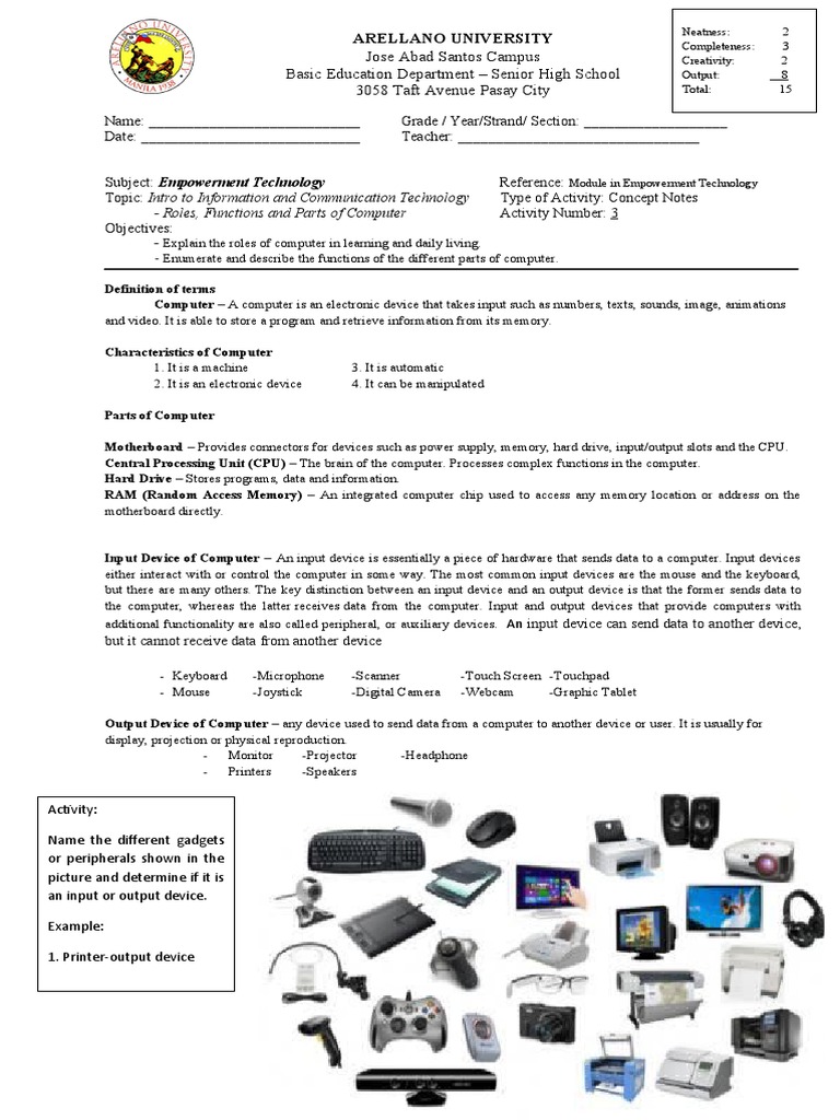 DLP 3 Roles Functions | PDF | Input/Output | Computer Data Storage