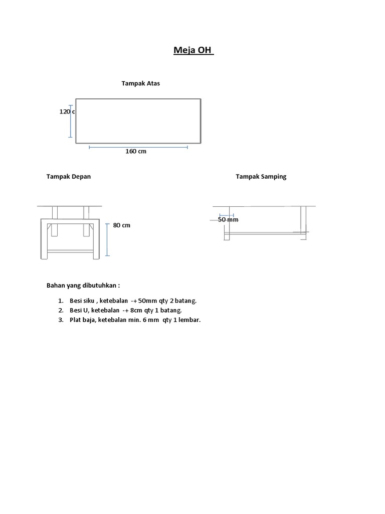 Ukuran meja dan rak.docx | PDF