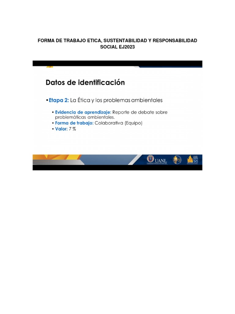 Formato Ev. de Aprendizaje Etapa 2 Esrs Ej2023 PDF | PDF