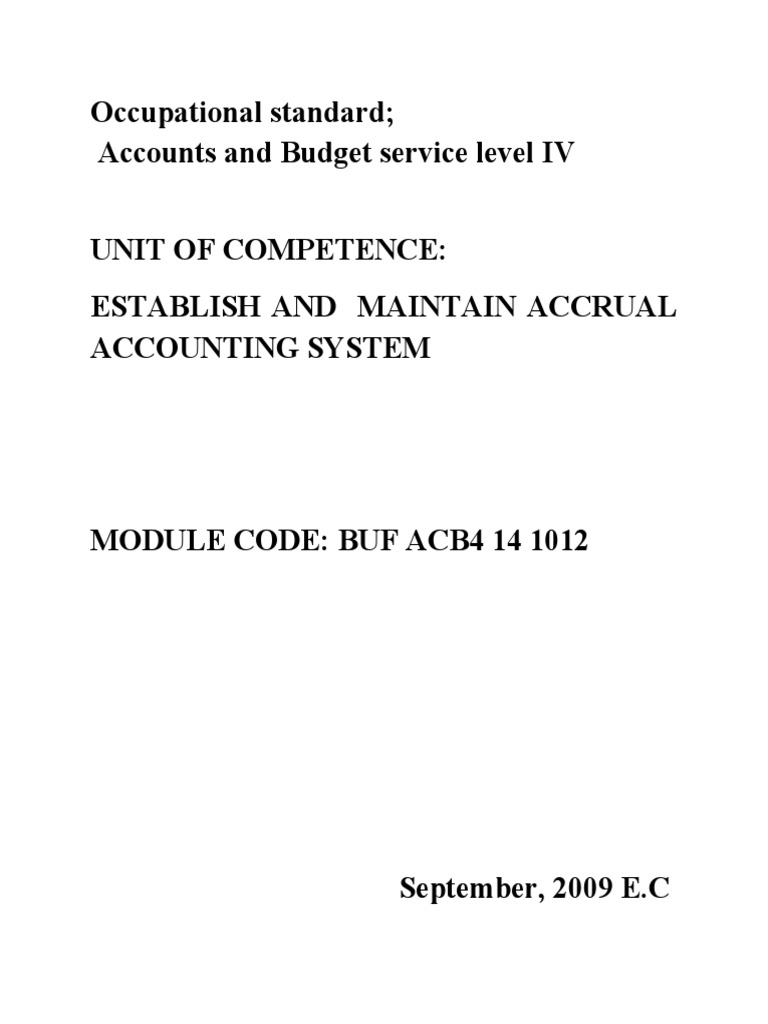 Establish and Maintain Accrual Accounting System | Download Free PDF ...