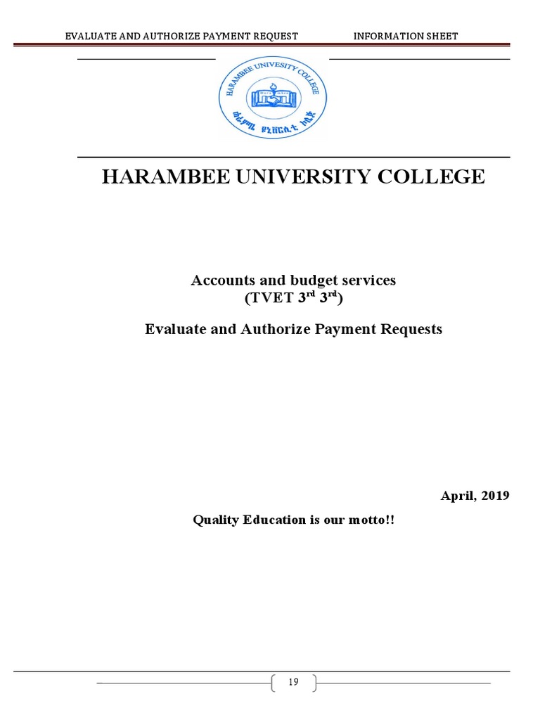 Evaluate and Authorize Payment Requests Module | PDF | Accounts Payable ...