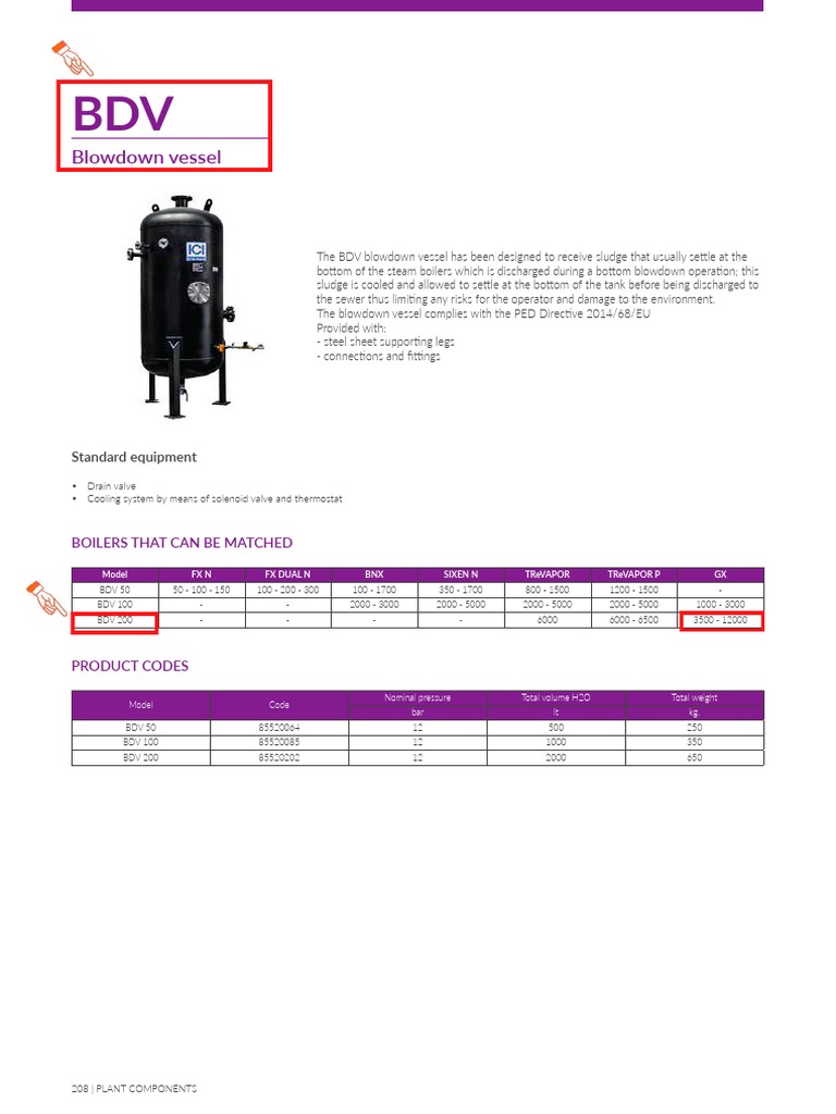 Catalog Blowdown Vessel, Model BDV 200 PDF | PDF