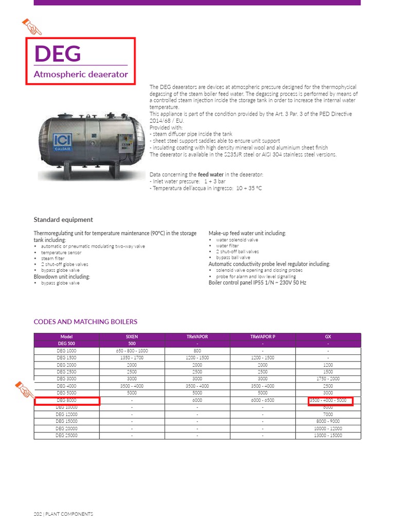Catalog Deaerator, Model Deg 8000 PDF | PDF | Stainless Steel | Valve