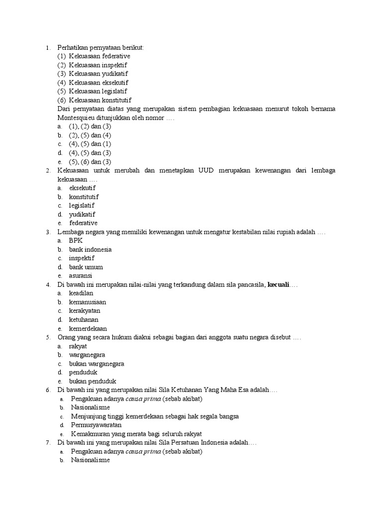 Soal US PKN SMA 2022 | PDF