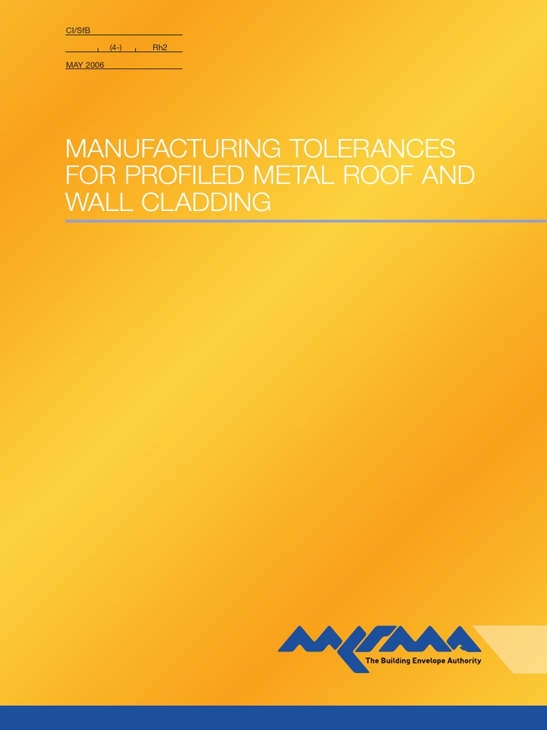 MCMRA Roofing Cladding Manufacturing Tolerances | PDF