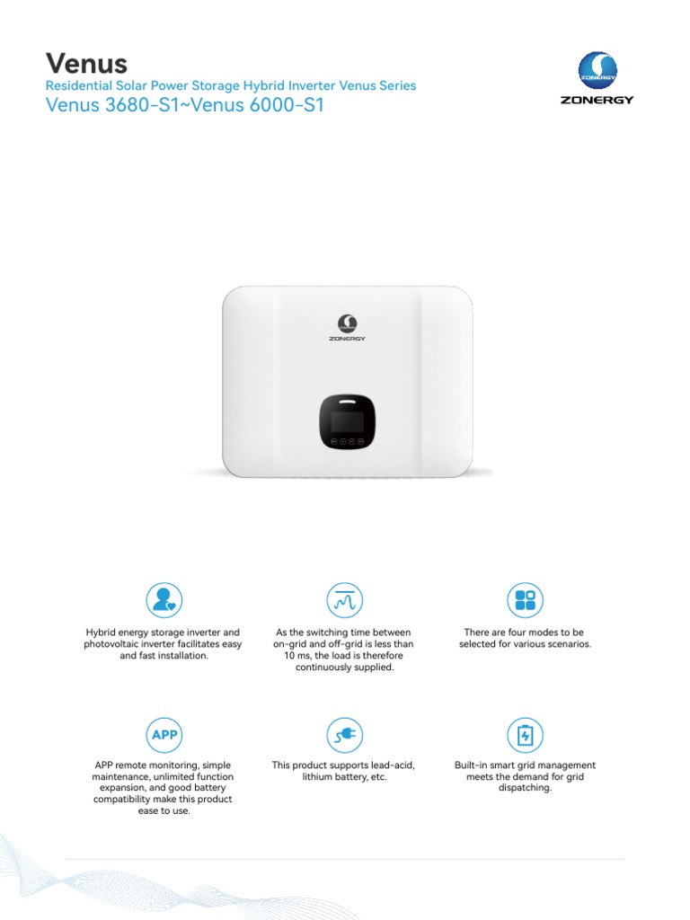 Venus Hybrid Inverter Specifications | PDF | Alternating Current ...