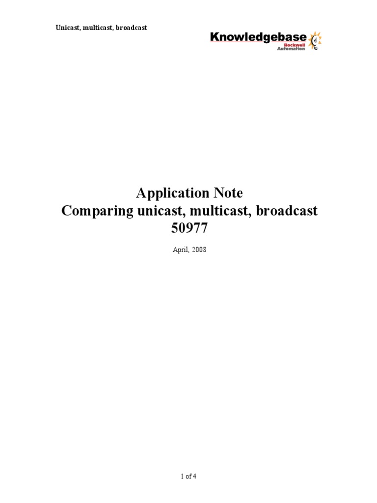 Comparing Unicast, Multicast, Broadcast | Download Free PDF | Multicast | Internet Protocols
