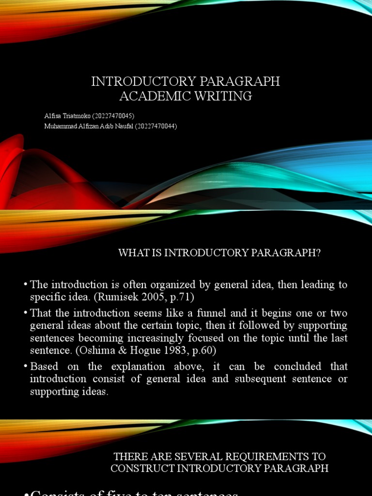 Introductory Paragraph Guide | PDF | Art | Self-Improvement