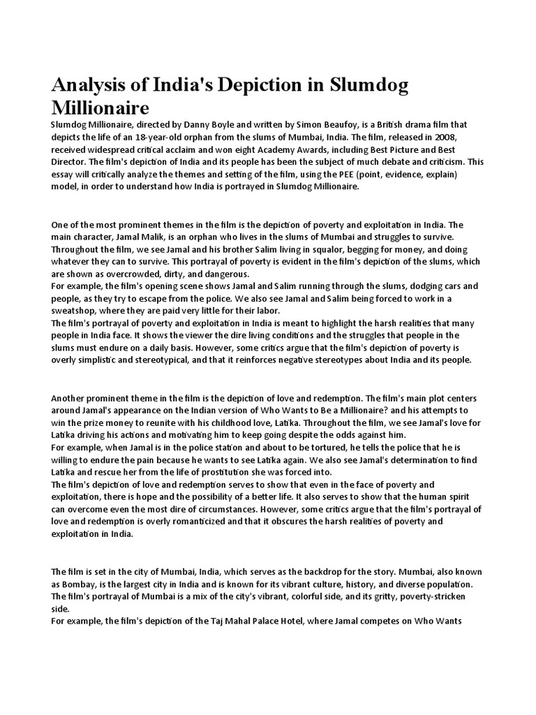 Analyzing India's Themes in Slumdog Millionaire | PDF | Games ...