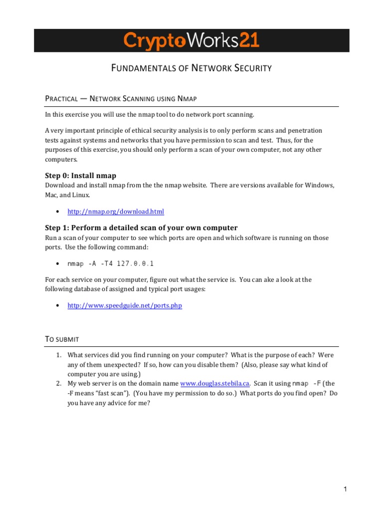 Networks Practical Nmap | PDF