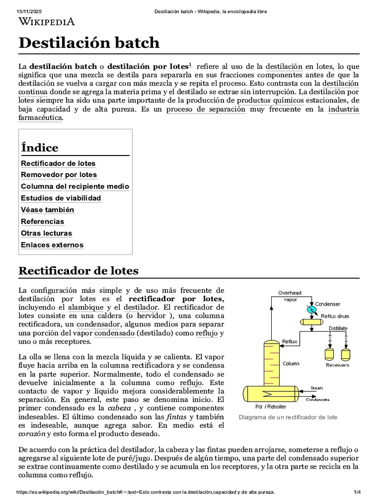 Destilación Batch Pdf
