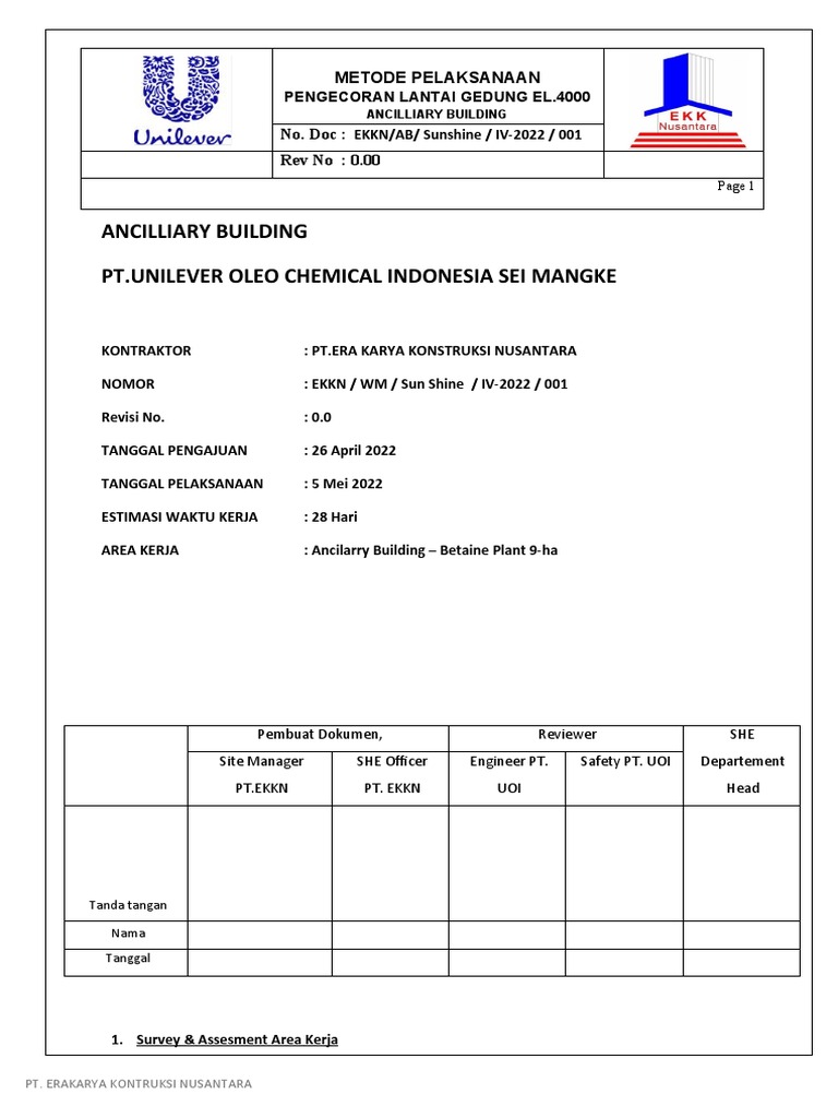 Work Method Sunshine - Pengecoran Lantai 2 Dan 3 | PDF | Teknologi ...