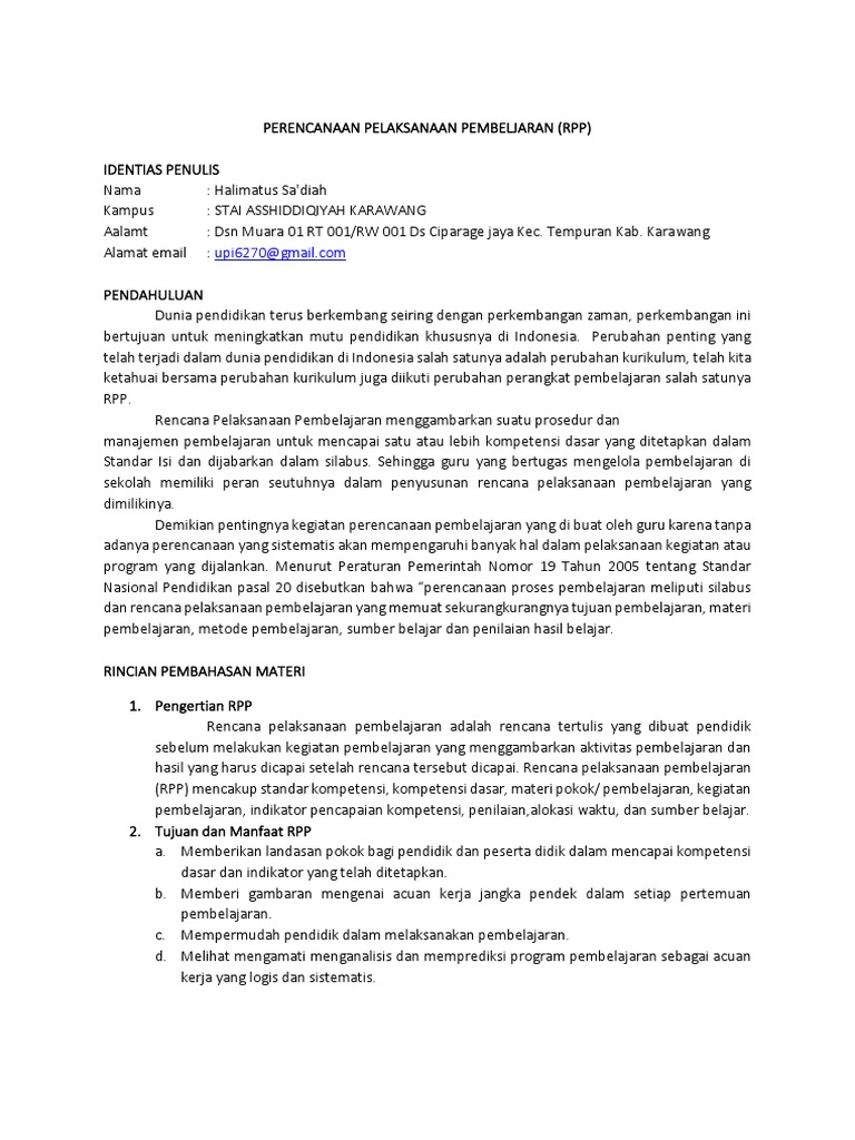 Perencanaan Pelaksanan Pembelajaran Kel 10 PDF | PDF