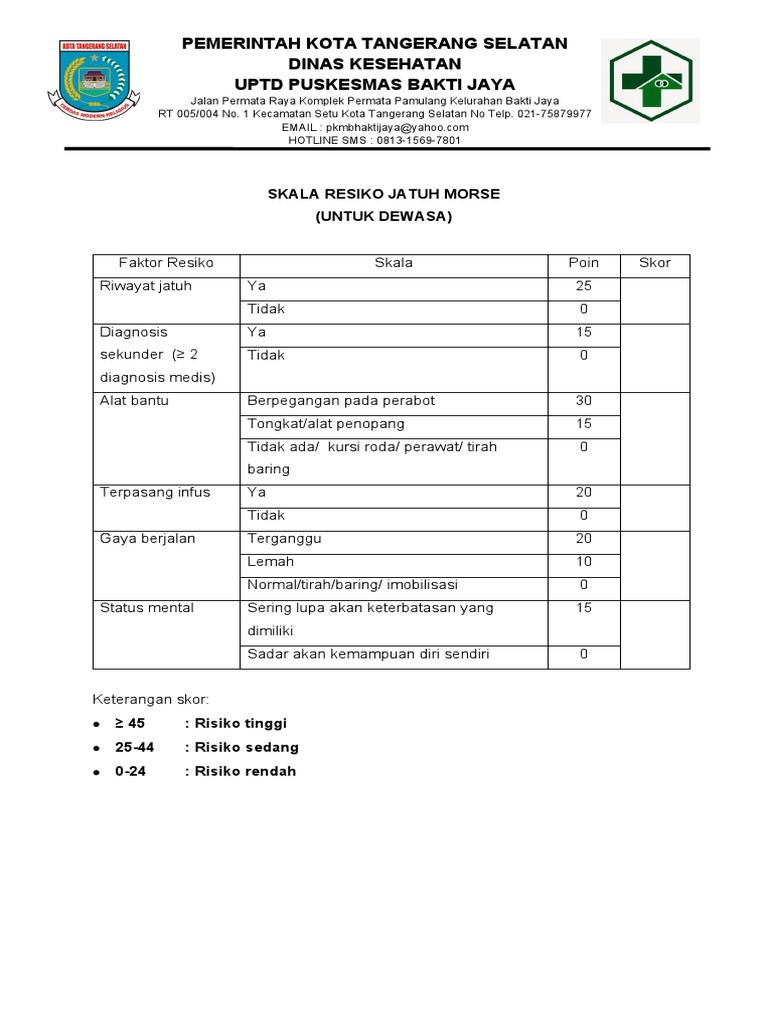 Skala Resiko Jatuh Morse | PDF