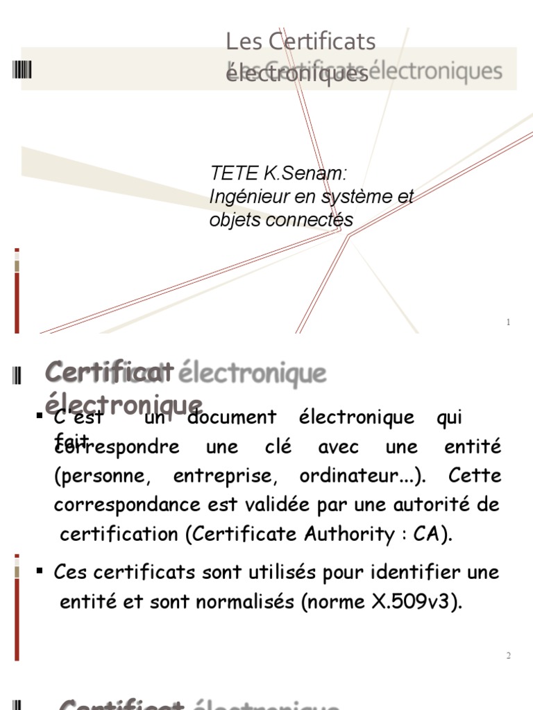 Ch9 Les Certificats Électroniques | PDF | Certificat électronique ...