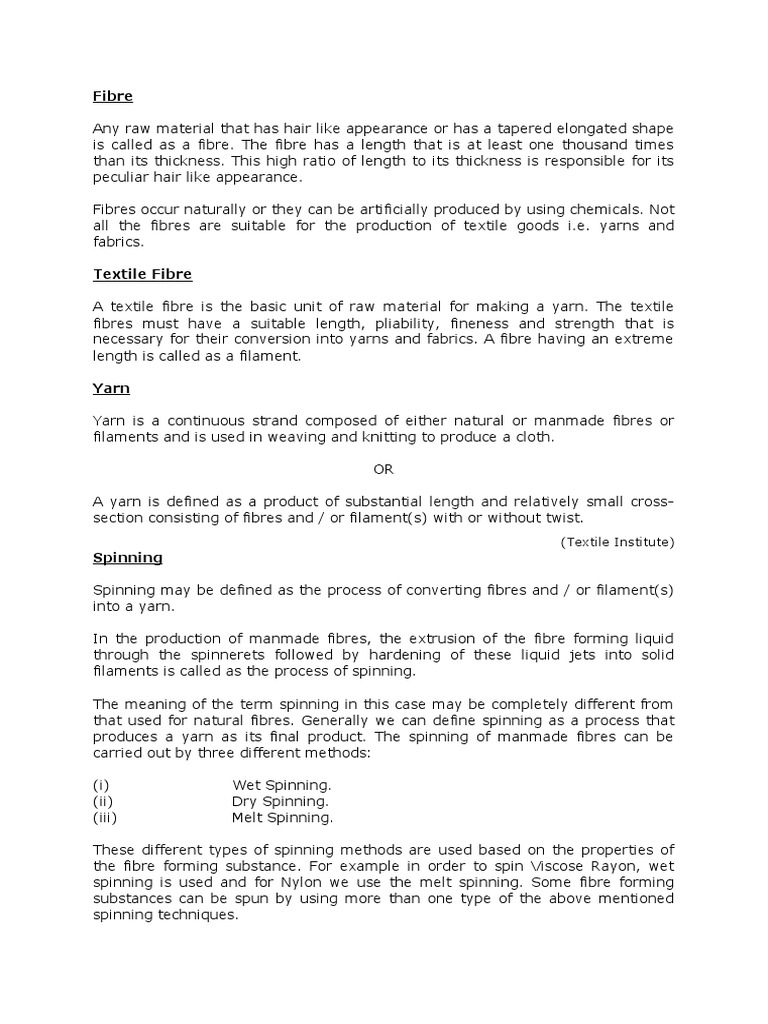 Textile Fibre and Yarn Basics | PDF | Yarn | Spinning (Textiles)