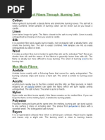T168 Burn Test Chart | PDF | Rayon | Textiles