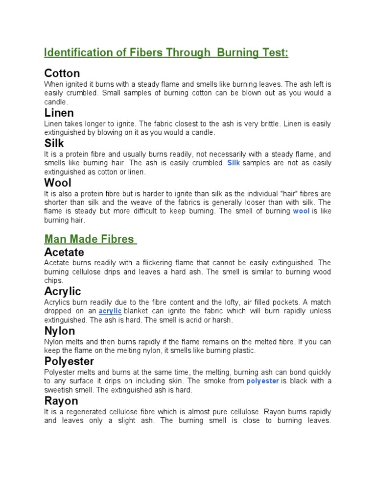 Identification of Fibers Through | PDF