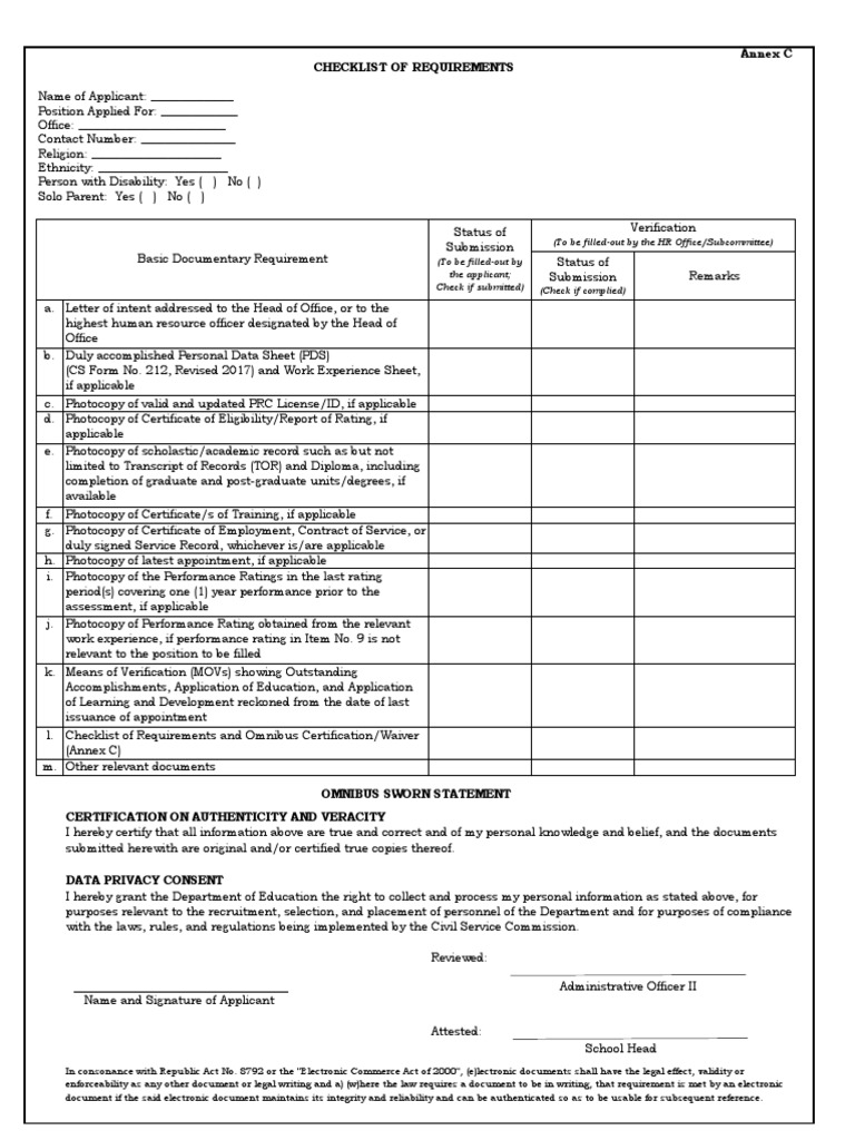 Application-Checklist 2023 | PDF | Authentication