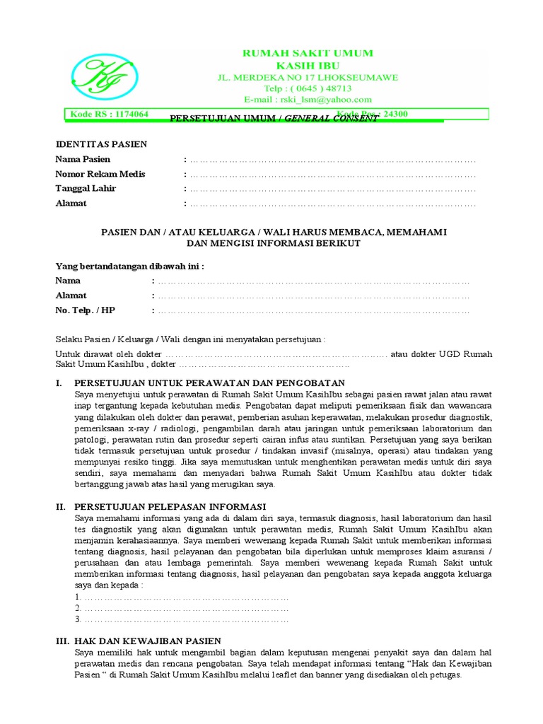 FORMULIR GENERAL CONSENT.docx | PDF