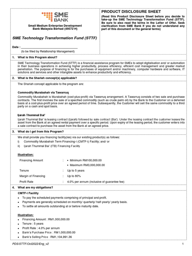SME PDS STTF ENG v2 06102022 PDF | PDF | Small And Medium Sized ...