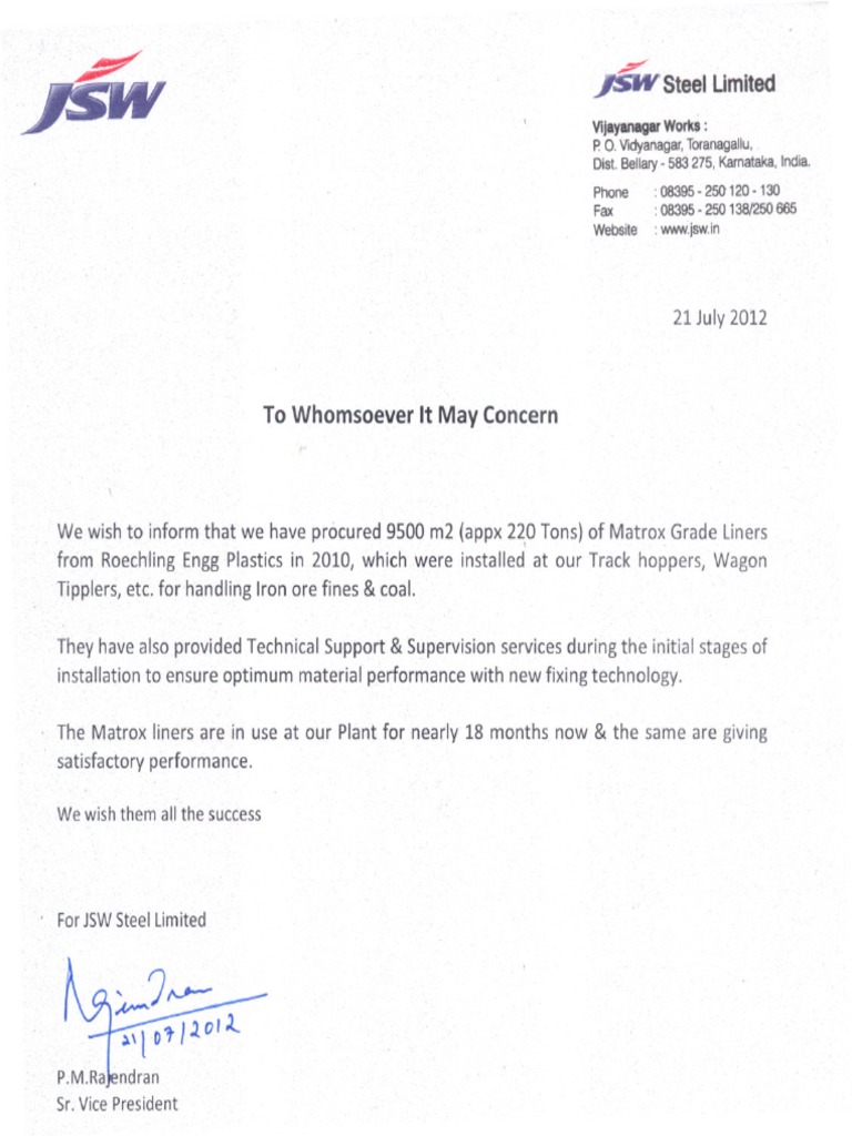 Performance certificate-JSW.pdf | PDF