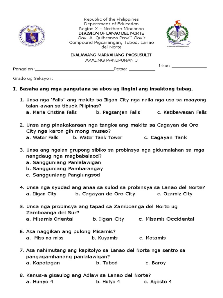 Ap3 Ikalawang Markahang Pagsusulit With Answer Key 1 | PDF