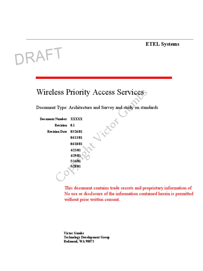 Wireless Priority Access Services Docume | PDF | Telecommunications ...