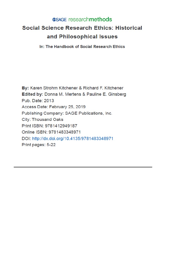 Social Science Research Ethics | PDF