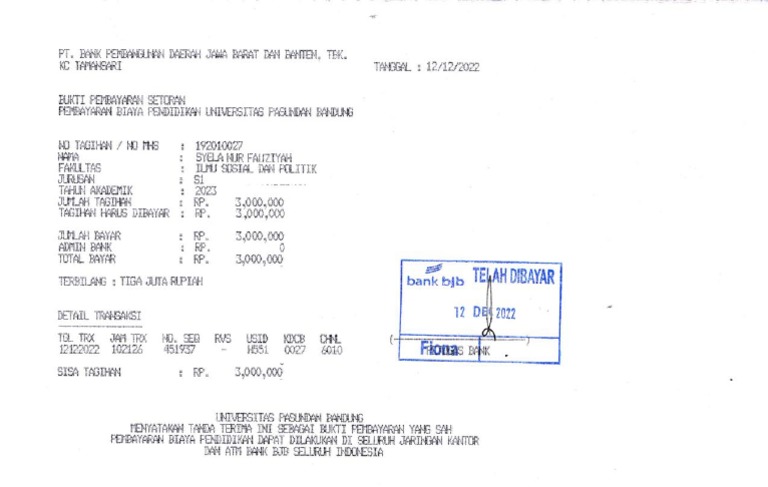 Struk Pembayaran | PDF