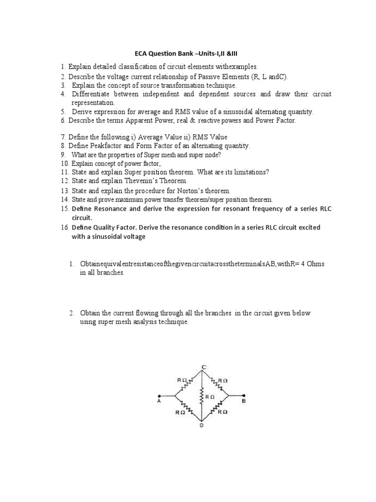 Eca QB Mid 1 | PDF | Electrical Network | Ac Power