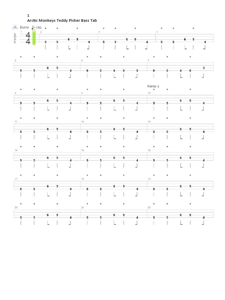 Arctic Monkeys Teddy Picker Bass Tab | PDF