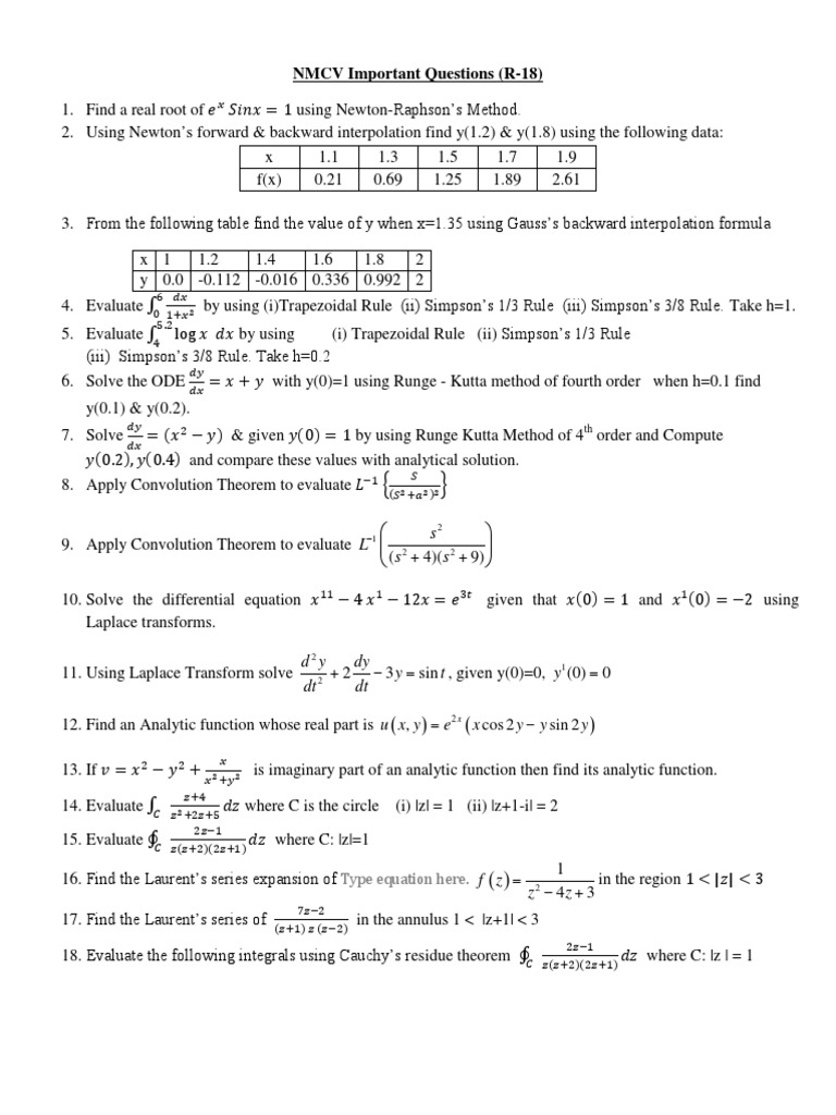 NMCV Important Questions | PDF | Mathematical Objects | Mathematical ...
