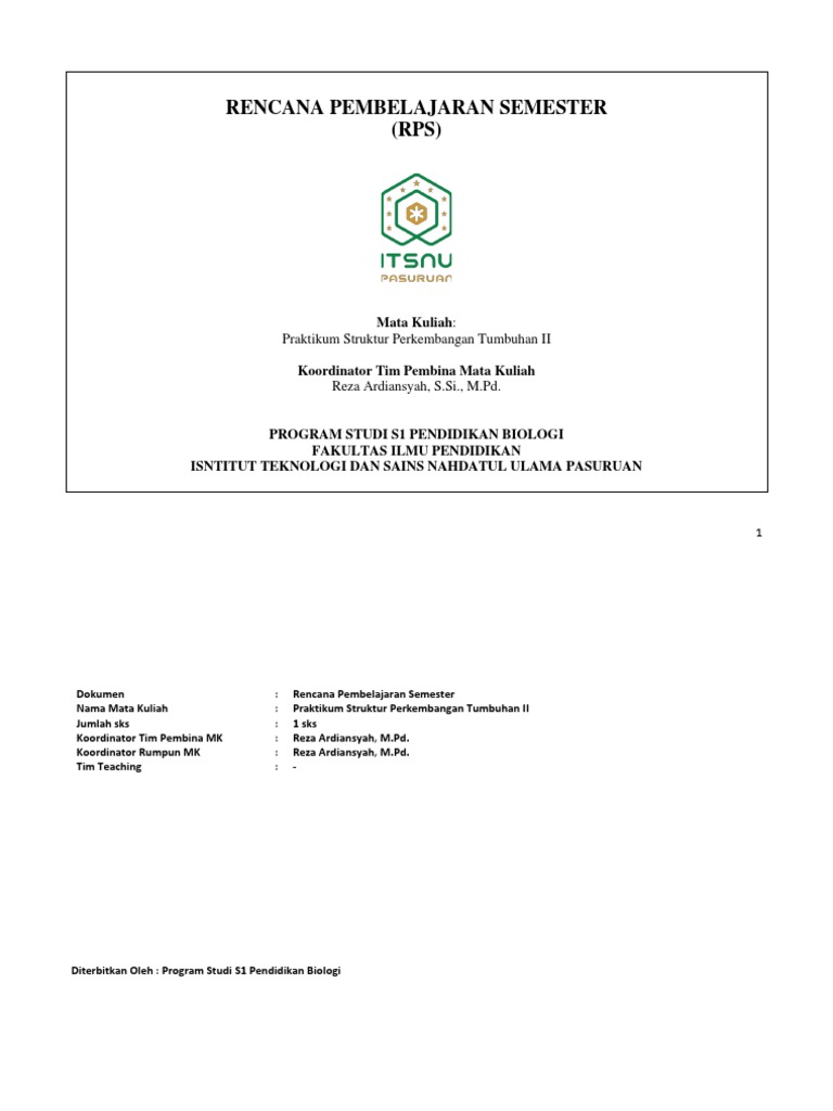 RPS Praktikum SPT 2 TA 2021-2022 | PDF