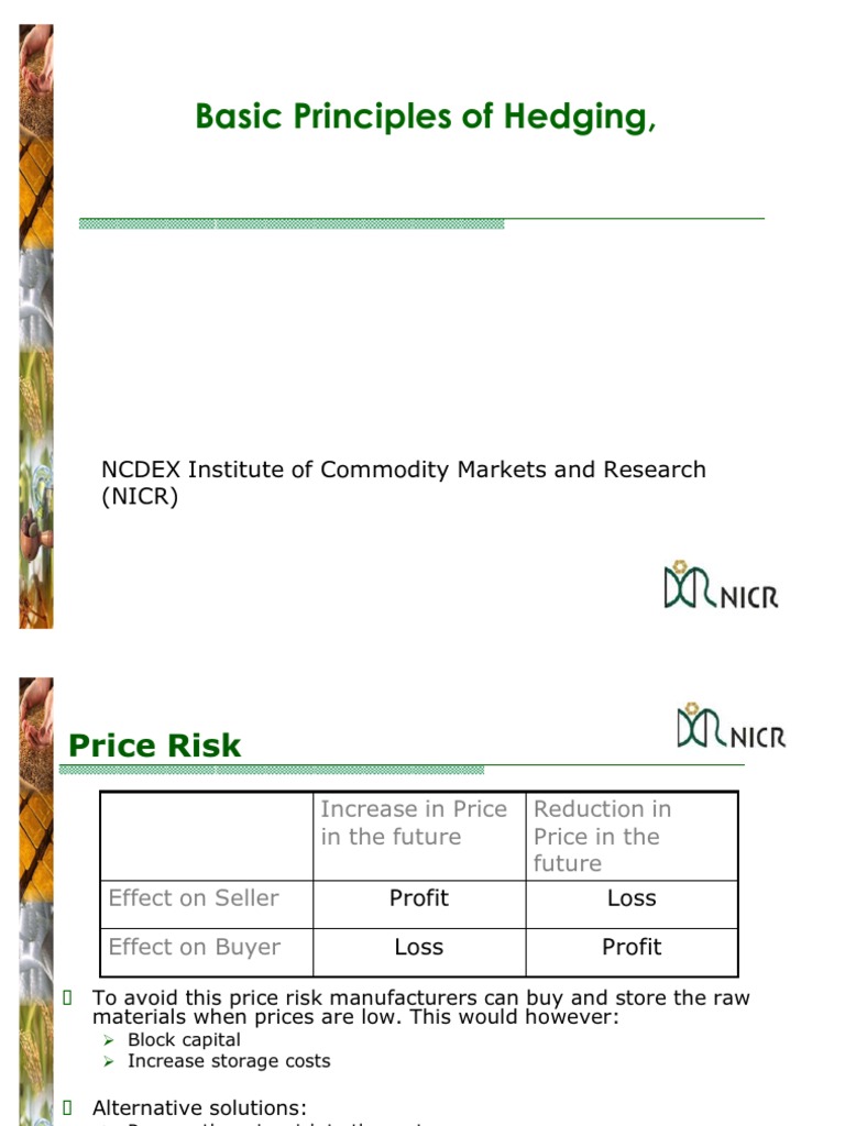 Basic Principles of Hedging | PDF | Hedge (Finance) | Futures Contract