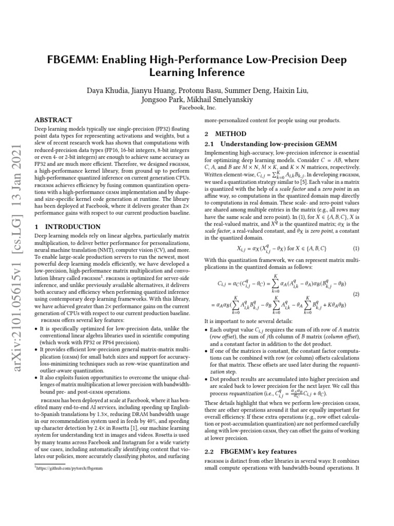 High-Performance Low-Precision Inference | PDF